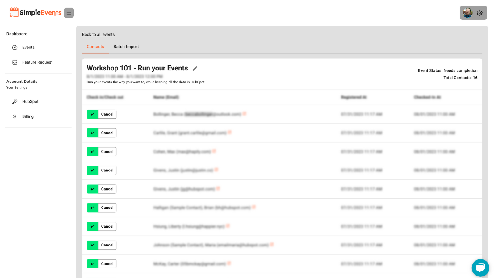 Simple HubSpot Event Management | SimpleEvents.io